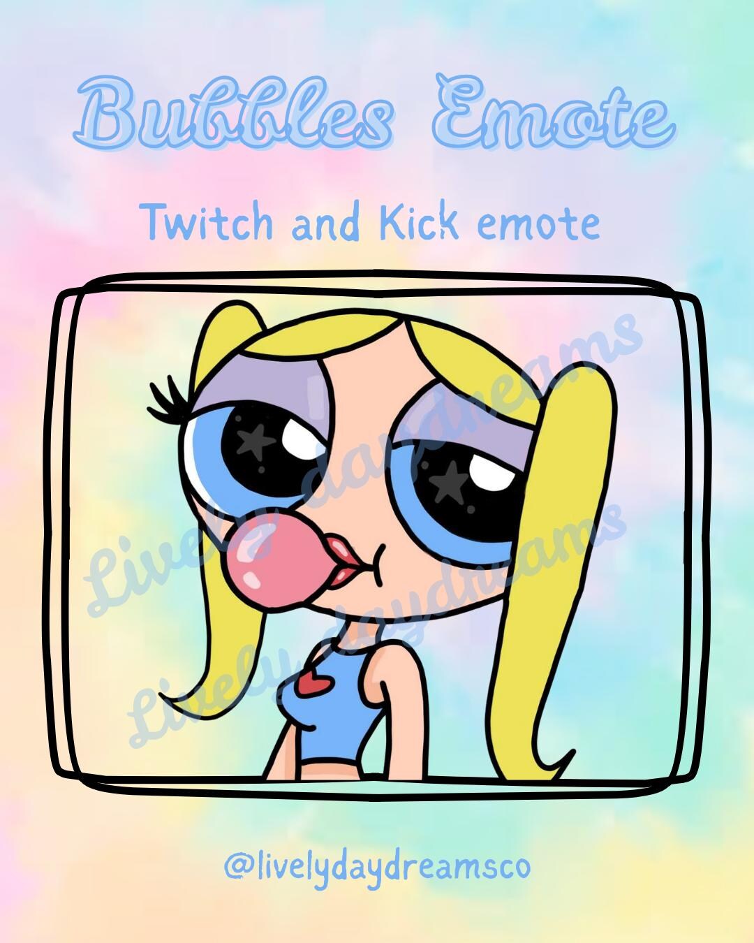 Teenage Bubbles Emote | Y2K | the Powerpuff Girls | Twitch and Kick ...