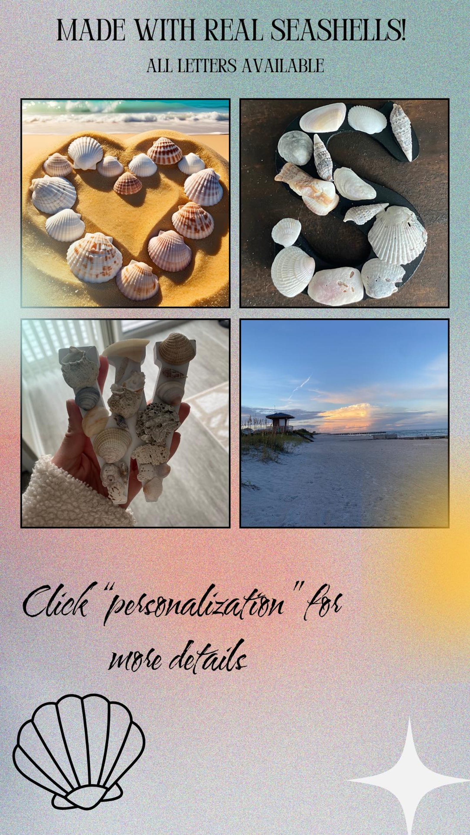 Seashell Letters - Etsy