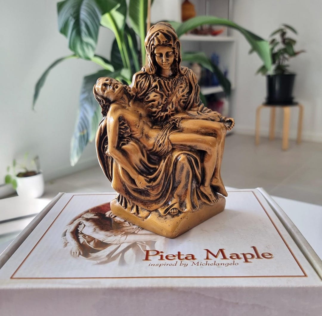 Pieta Statue Resin, Hand Painted Gold Color, by Life Symbols New in Box ...