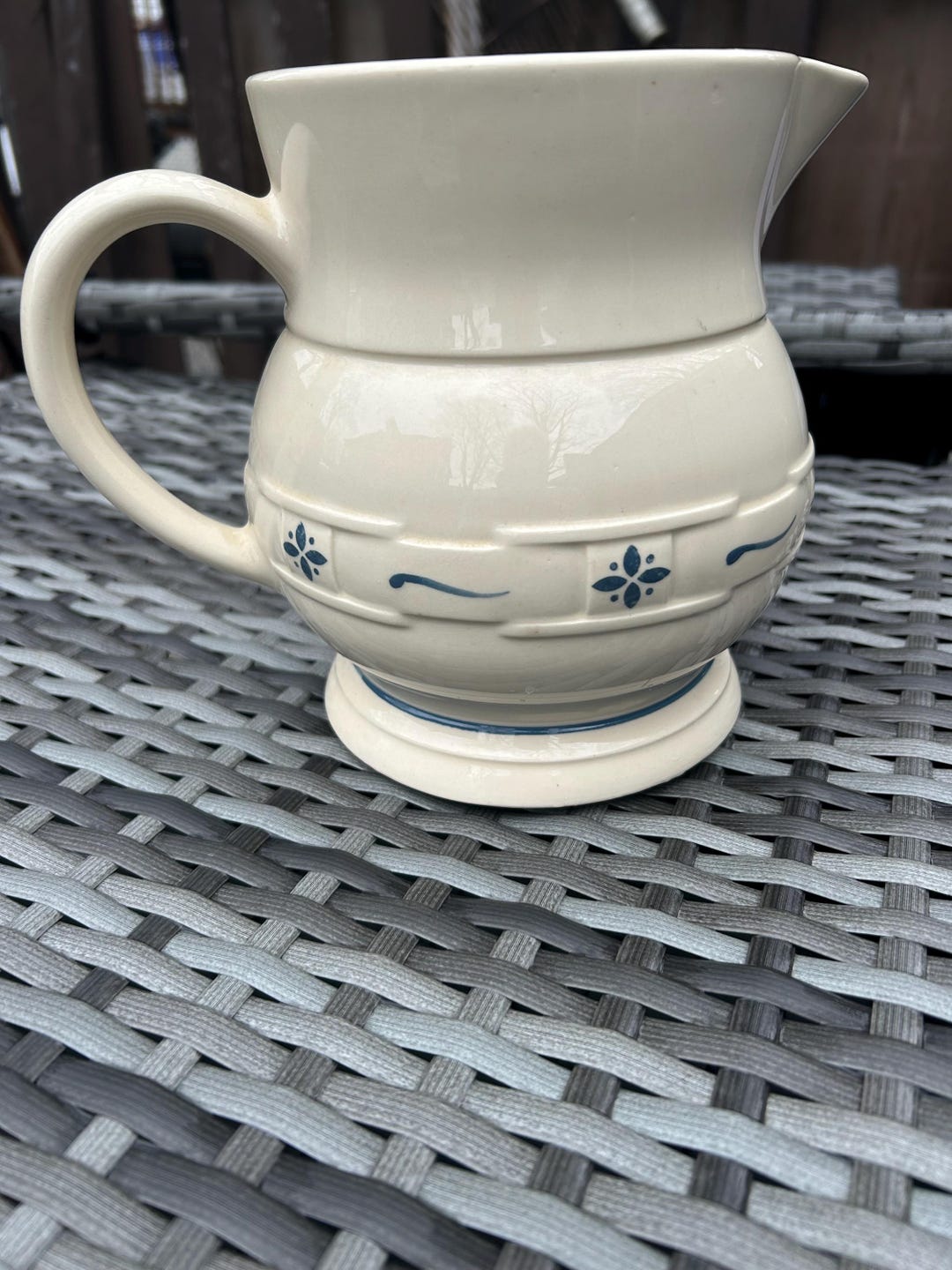 Longaberger Woven Traditions Classic Blue and White Pitcher - Etsy