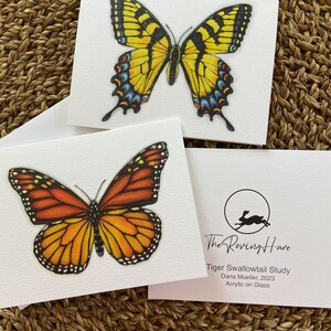 2 Butterfly Greeting Cards Set, Blank Art Cards, Monarch Greeting Cards ...