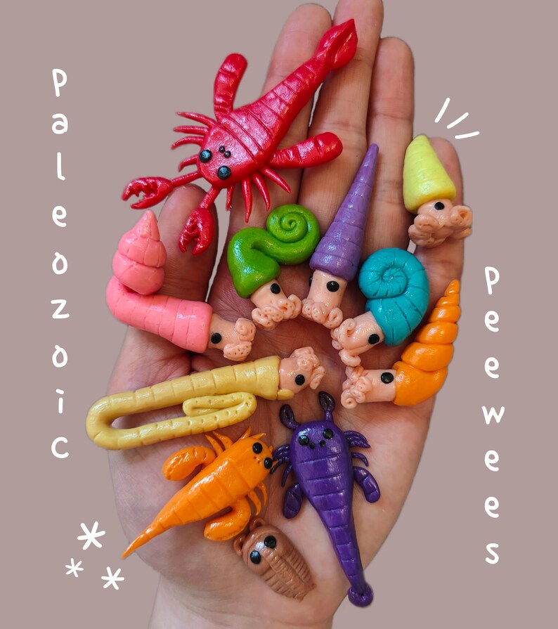 Prehistoric Clay Figurine (eurypterid, Ammonite, Trilobite) Polymer ...