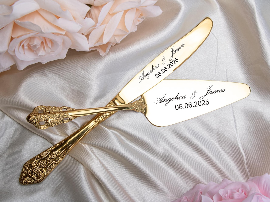Personalized Wedding Cake Cutting Set: Engraved Cake Knife & Server - Etsy