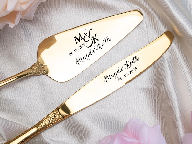 Personalized Wedding Cake Cutting Set: Engraved Cake Knife & Server - Etsy