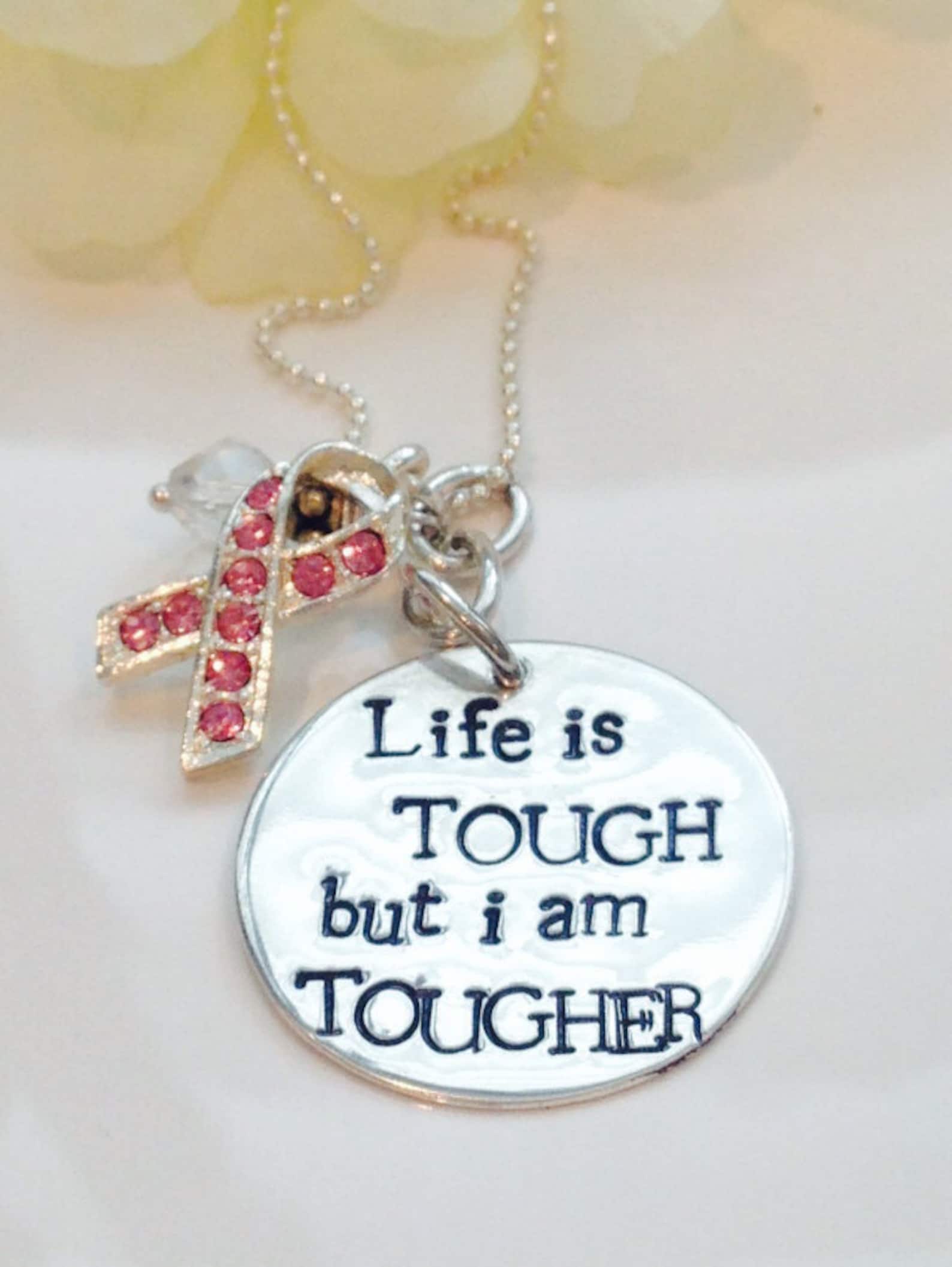 Hand Stamped Cancer Awareness Necklace-leukemia Necklace-breast Cancer ...