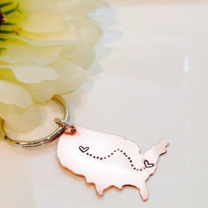 State Keychain State to State Keychain Going Away Gift Military Wife ...