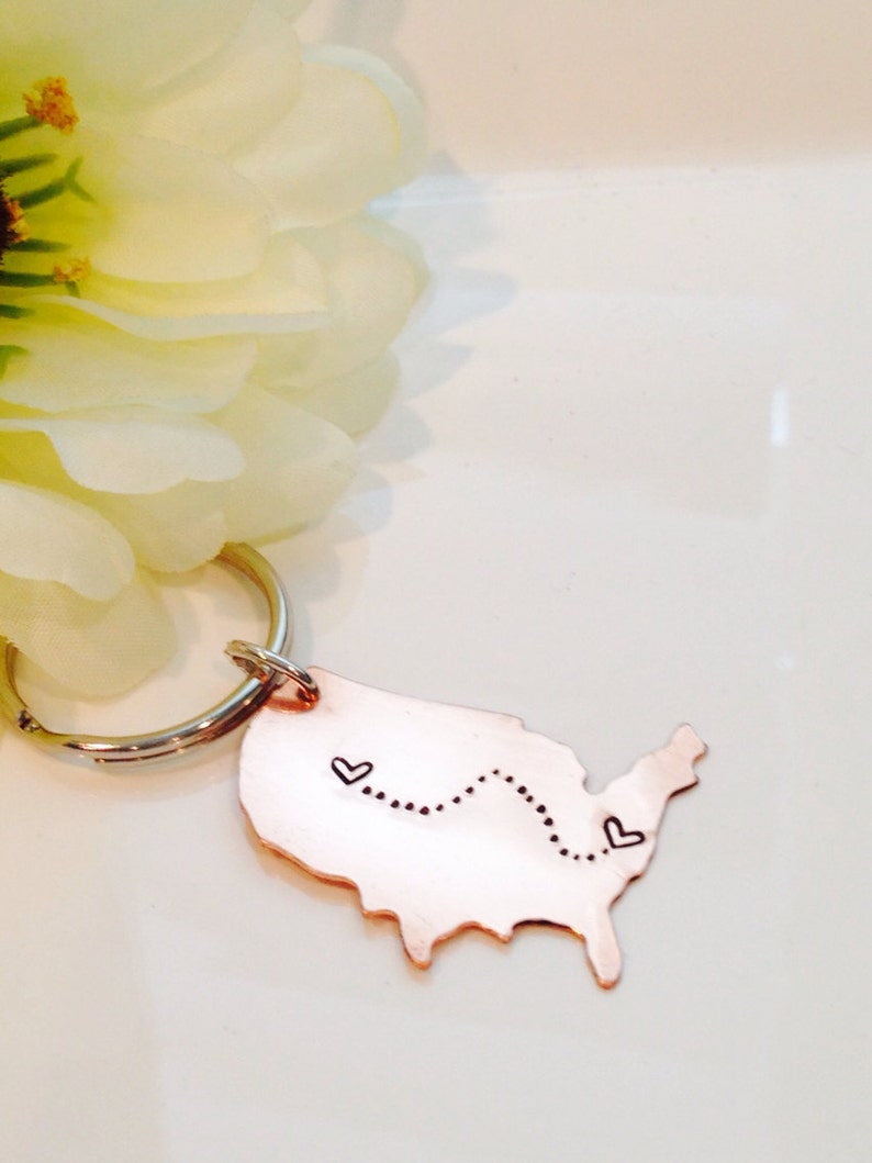 State Keychain State to State Keychain Going Away Gift - Etsy