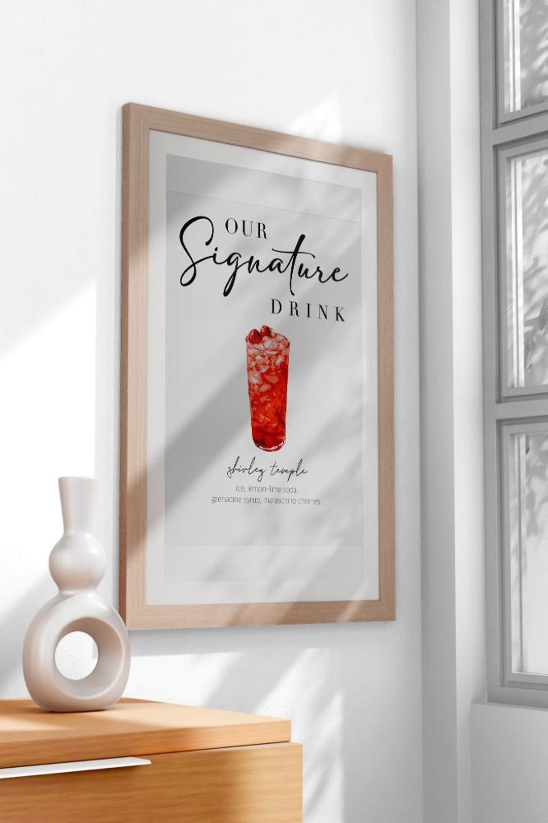 Shirley Temple Signature Drink Sign – Printable Cocktail Sign, Instant ...