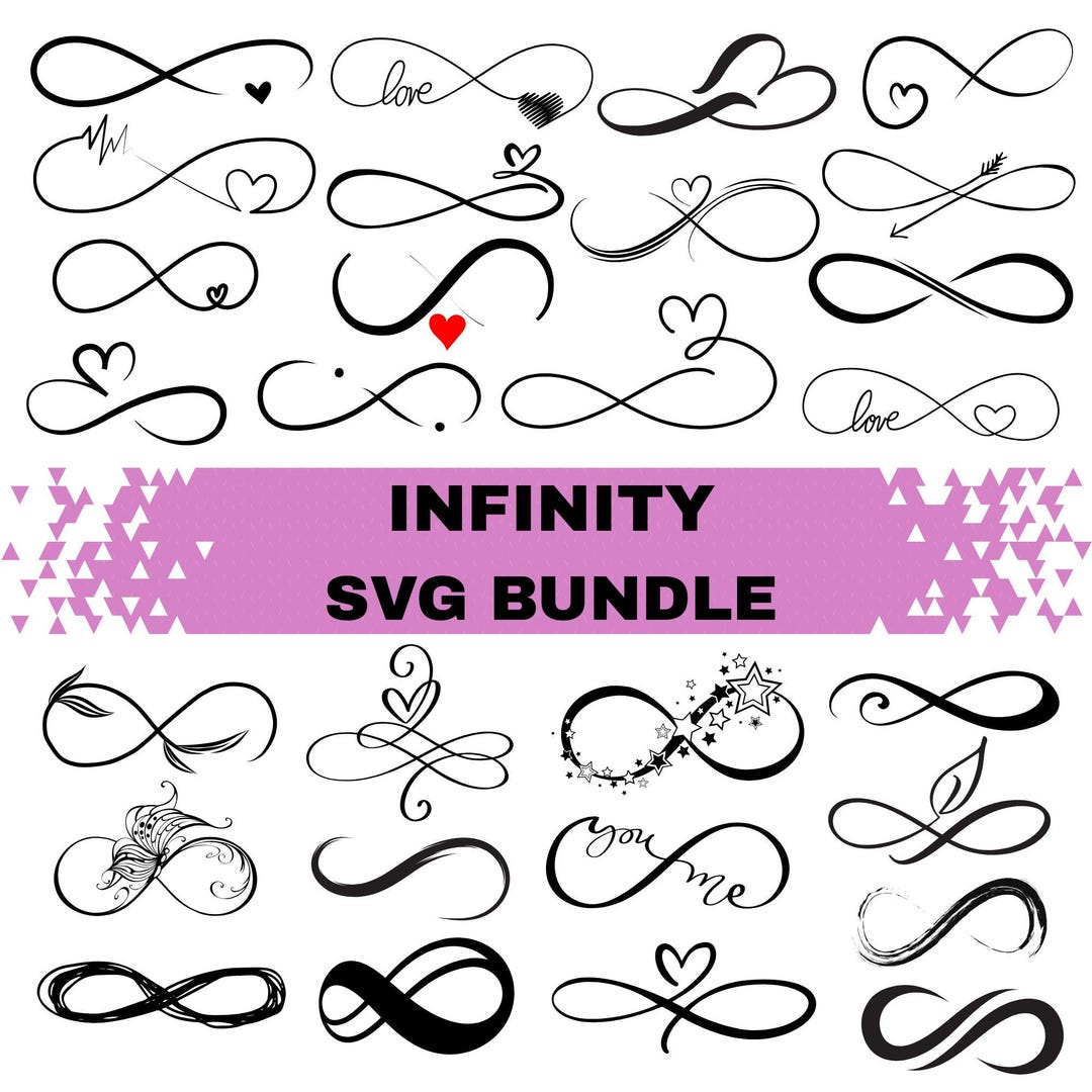 Infinity Heart SVG Bundle: Cricut Silhouette Designs (instant Download ...