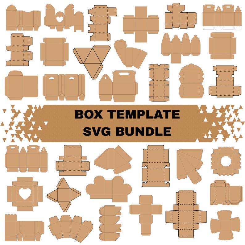Box Template SVG Bundle:gift Boxes,diy Paper Craft,cutting Files ...