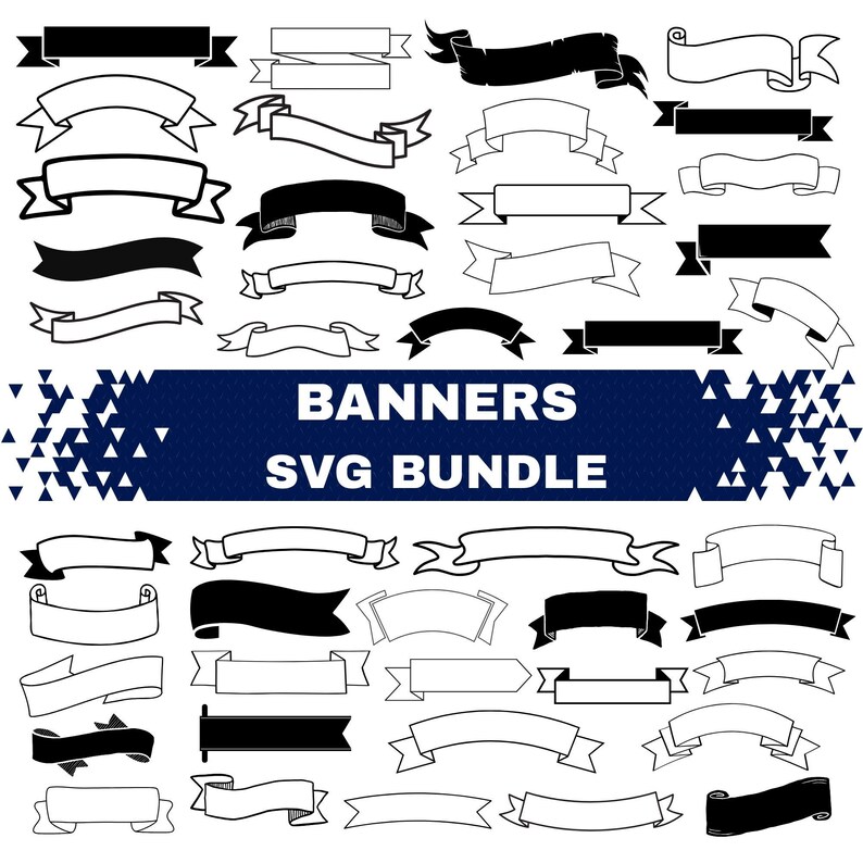 Banner SVG Clipart Bundle: Cricut & Silhouette Cut Files (instant ...