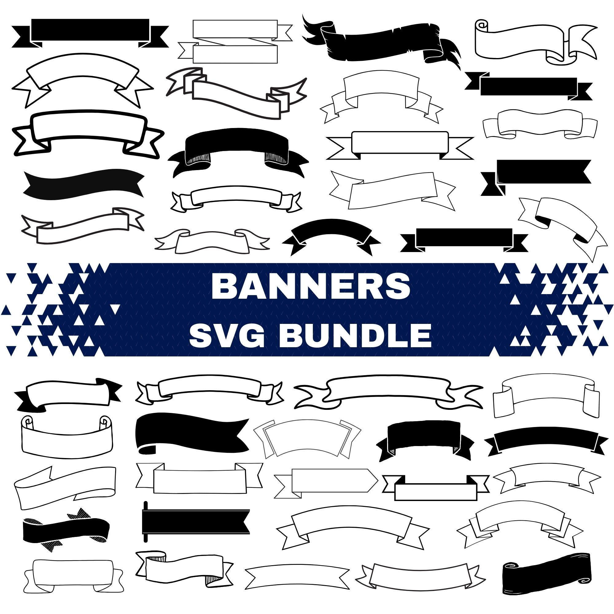 Banner SVG Clipart Bundle: Cricut & Silhouette Cut Files (instant ...