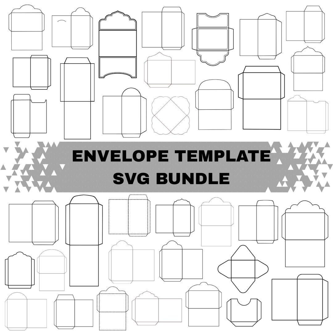 Envelope Template SVG Bundle:card & Money Envelopes,diy Cut Files ...