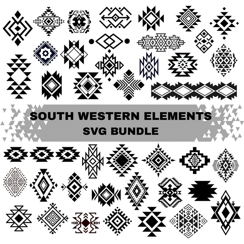 Southwestern Aztec SVG Bundle:tribal Pattern Svg, western Cut Files ...