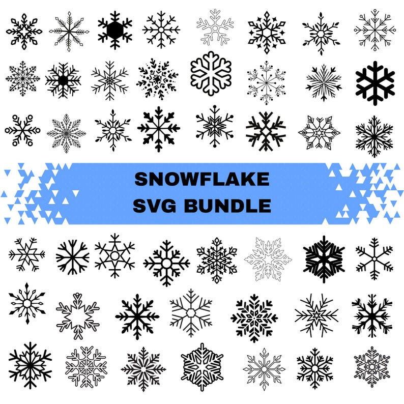 Snowflake Svg Bundle, Simple Snowflake Vectors, Winter,digital File ...