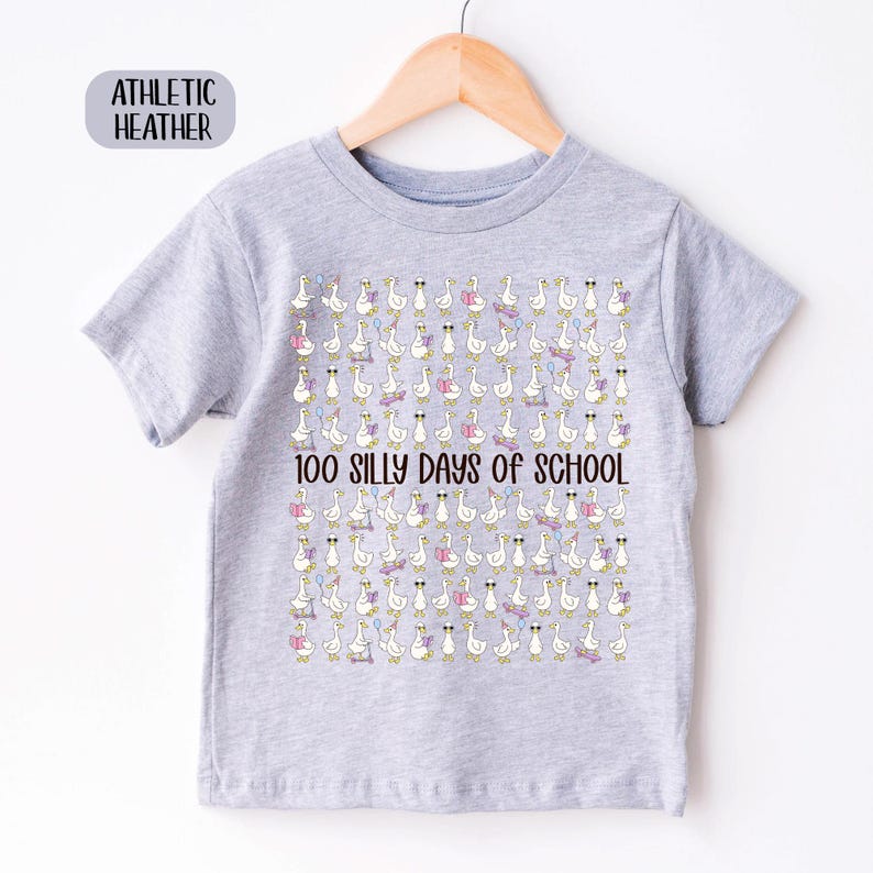 Silly Goose Kids 100 Days of School Shirt: Funny 100 Silly Days of ...