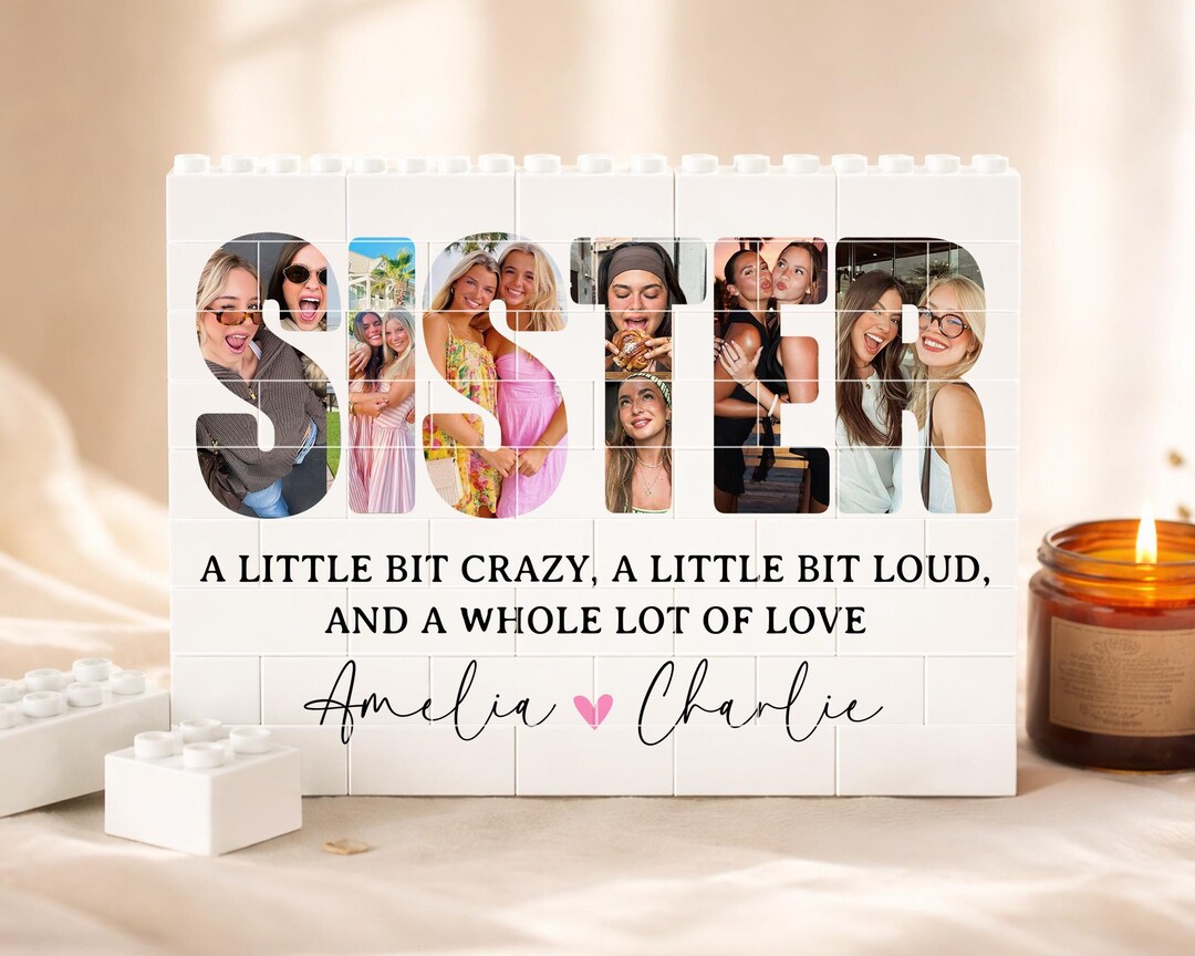 Custom Sisters Photo Collage Building Block, Personalized Sister ...