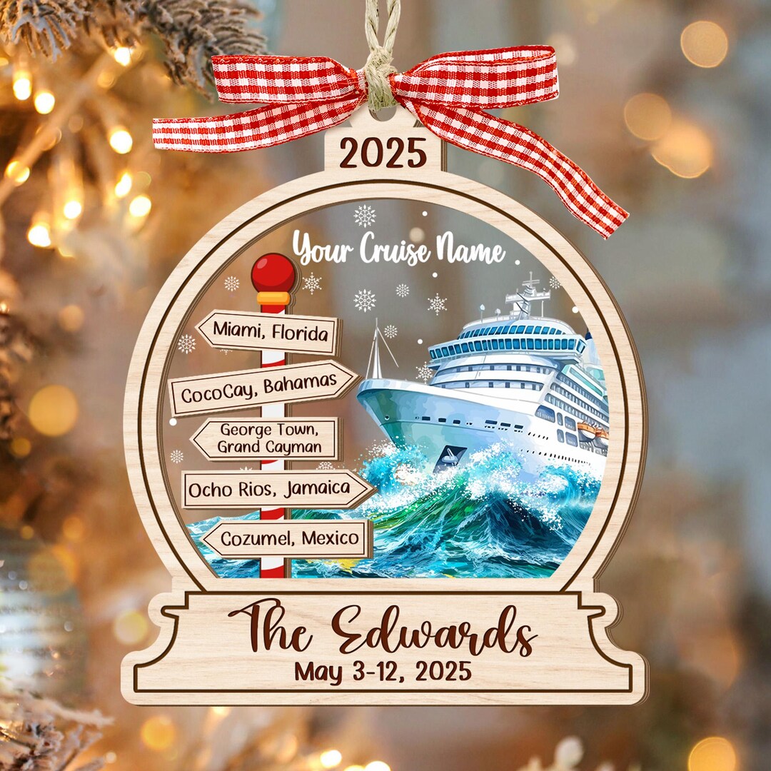 Personalized Cruise Adventure Christmas Ornament: Cruise Ship Vacation ...