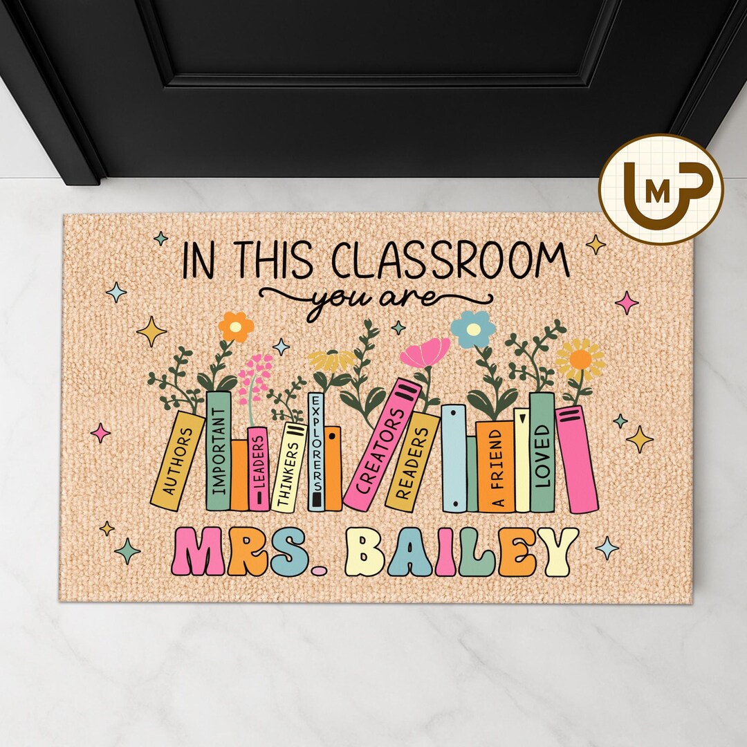 Personalized Teacher Classroom Doormat, Teacher Gift, Classroom Decor ...