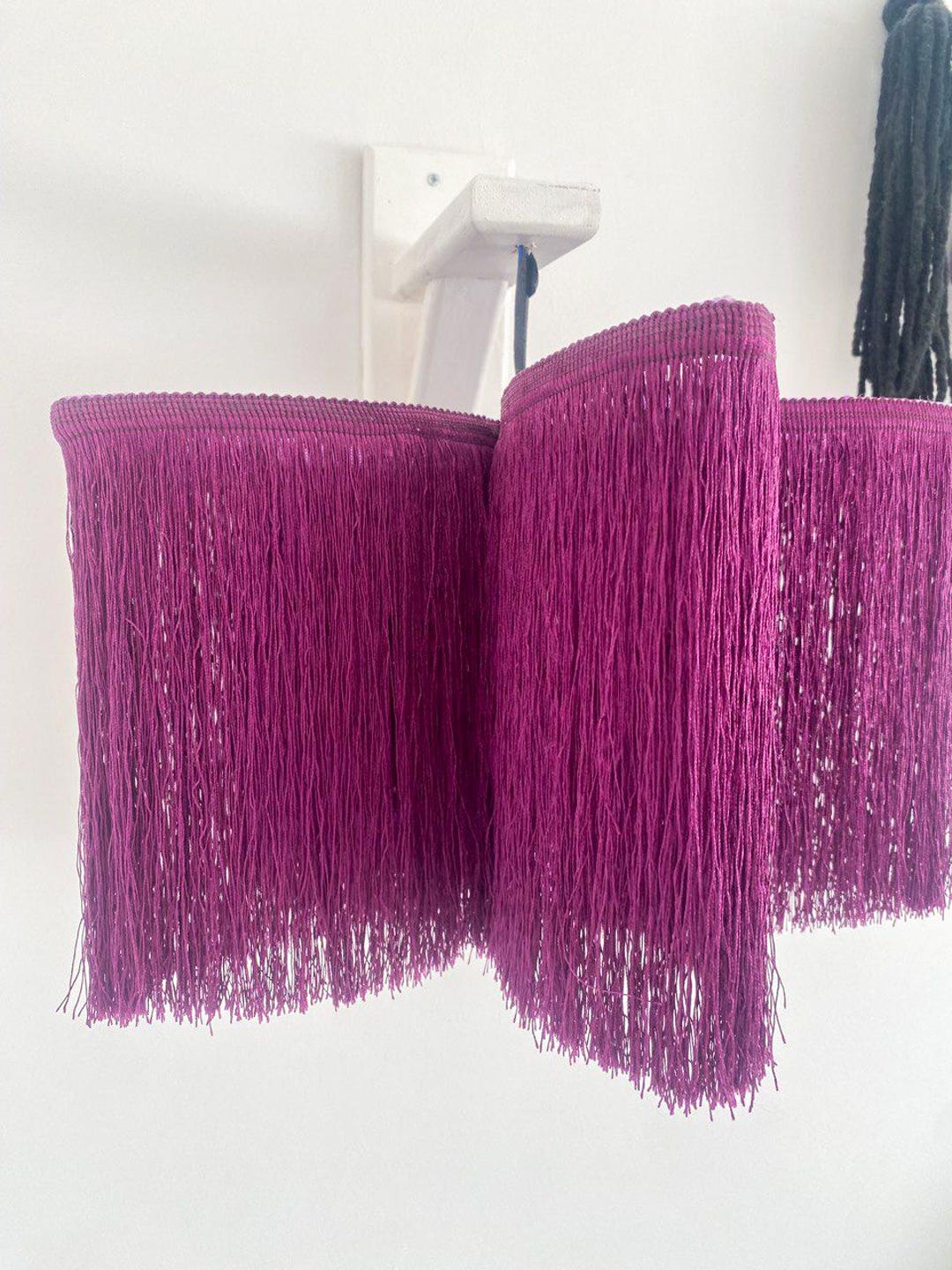 Curved Fringe Wall Sconce – Handmade Purple Boho Wall Light - Etsy