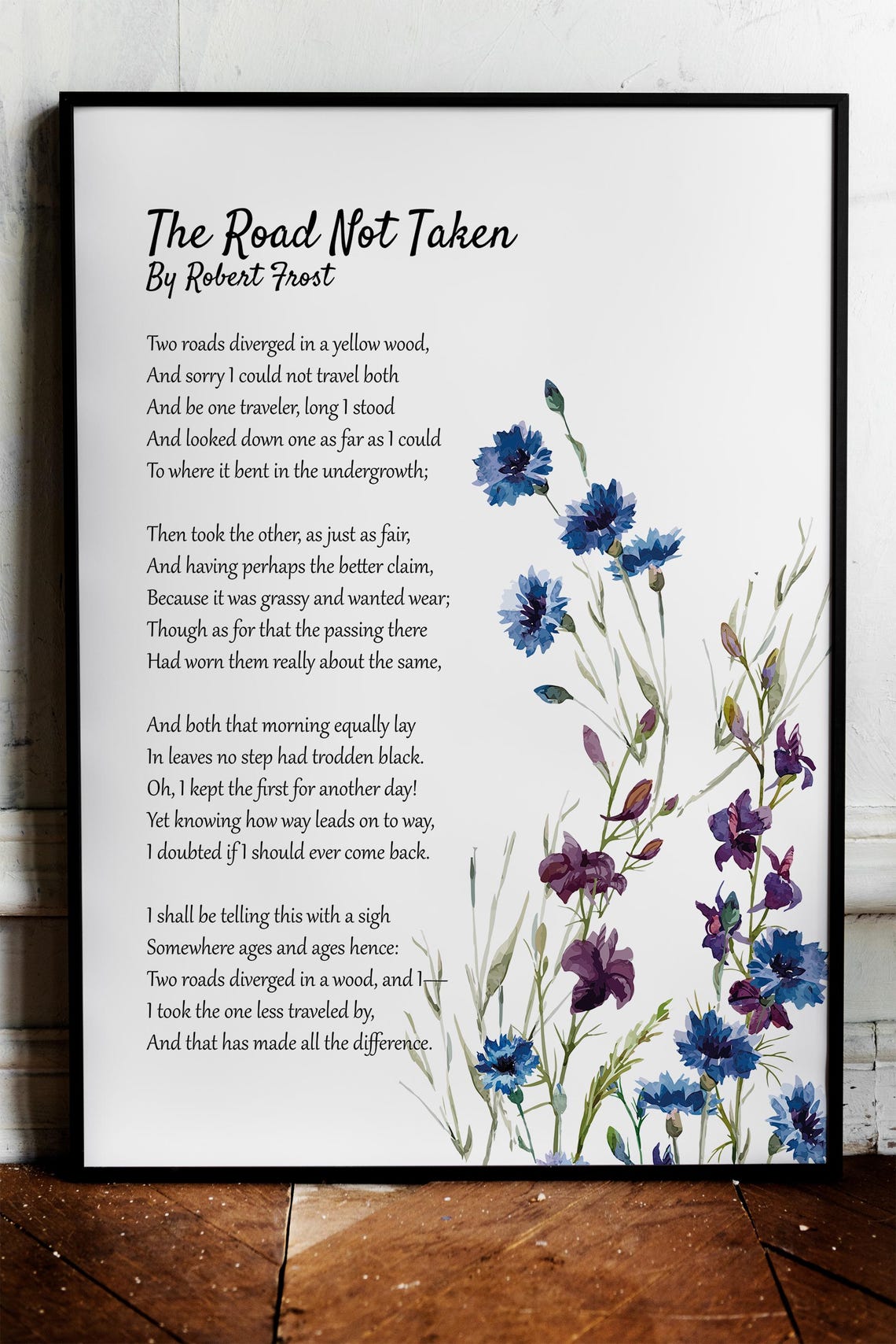 Robert Frost Printable Poetry the Road Not Taken Poem Print ...