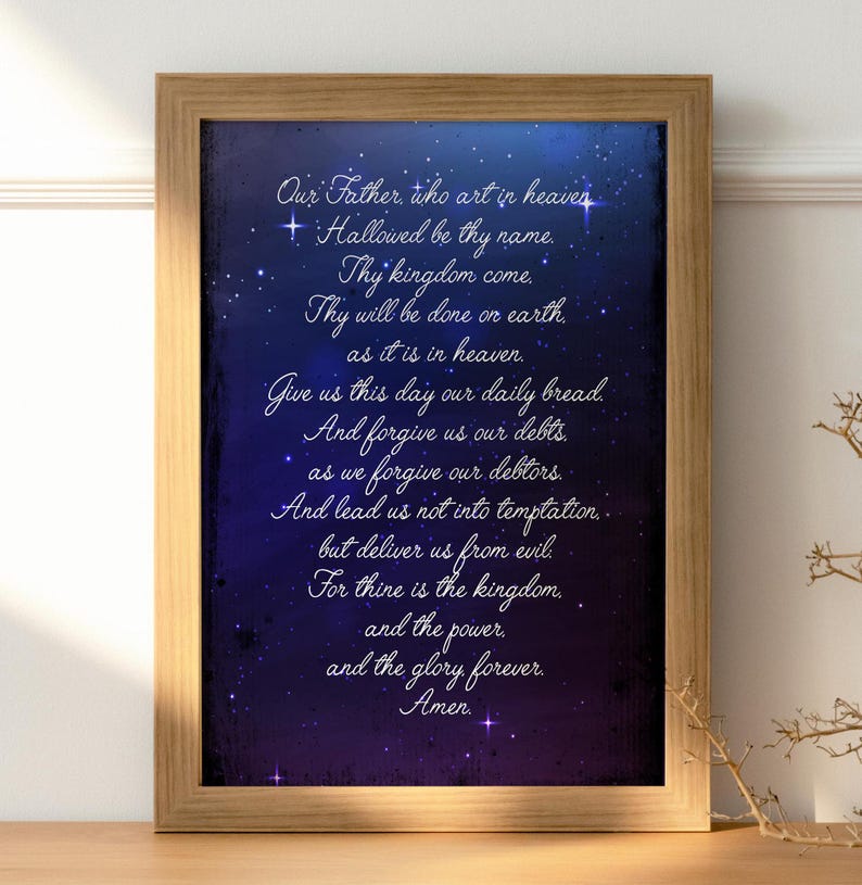 The Lord’s Prayer Printable, Christian Wall Art, Bible Verse Digital ...