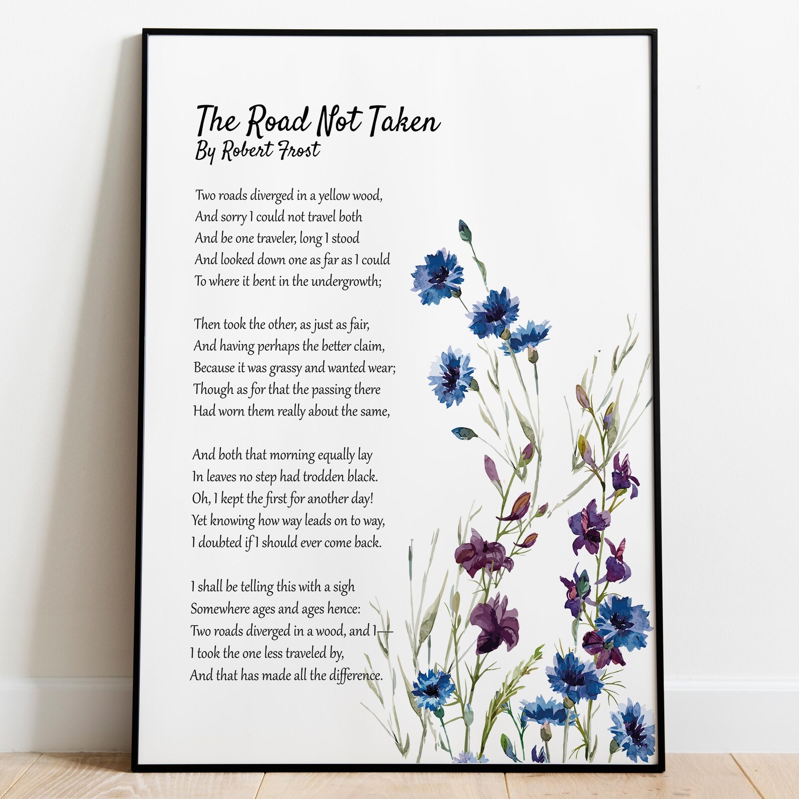 Robert Frost Printable Poetry the Road Not Taken Poem Print ...