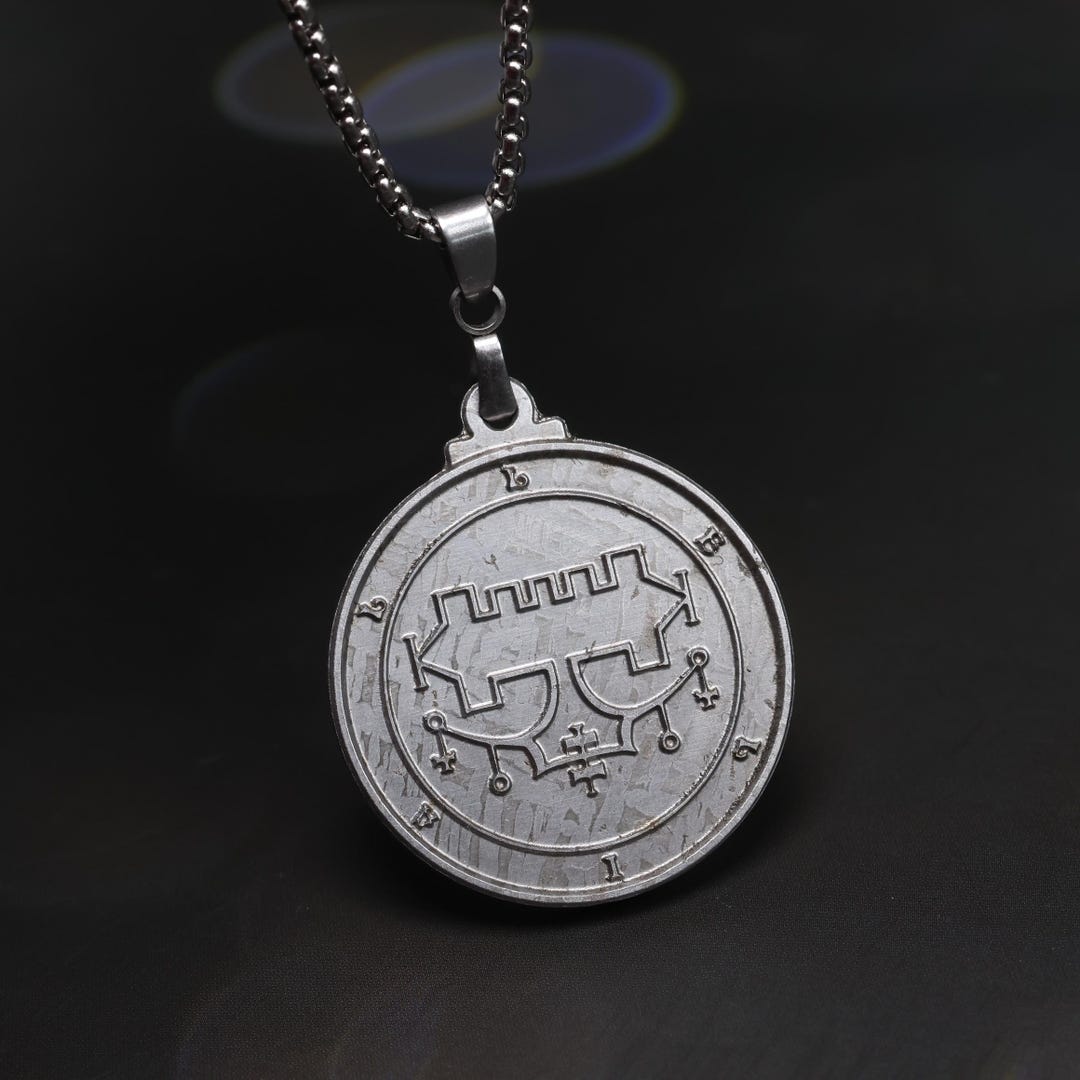 Belial Sigil Meteorite Pendant, Muonionalusta Pendant, Demonic ...
