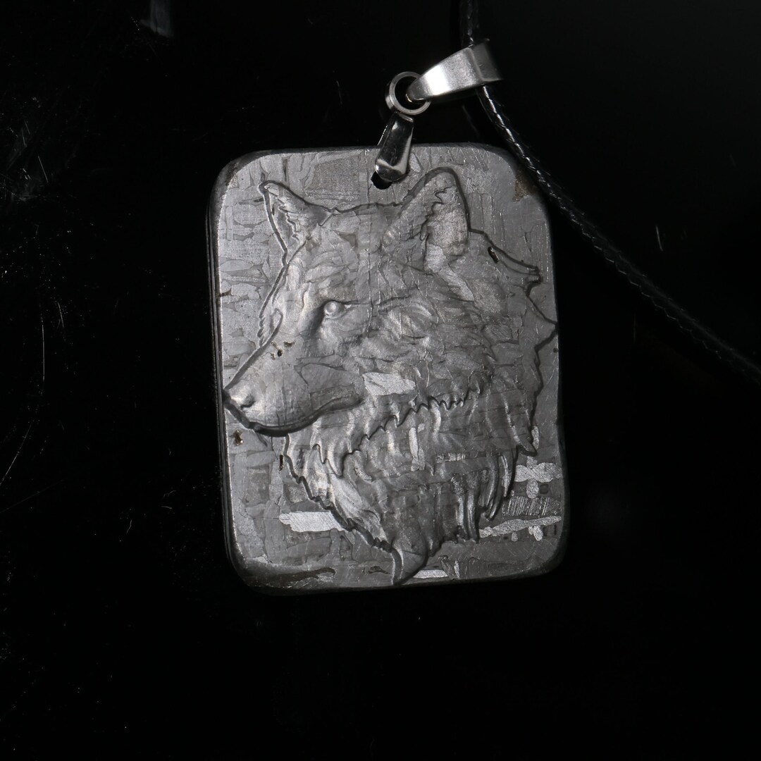 Meteorite Necklace, Meteorite Carving, Wolf Animal Pendant, Gift Z422 ...