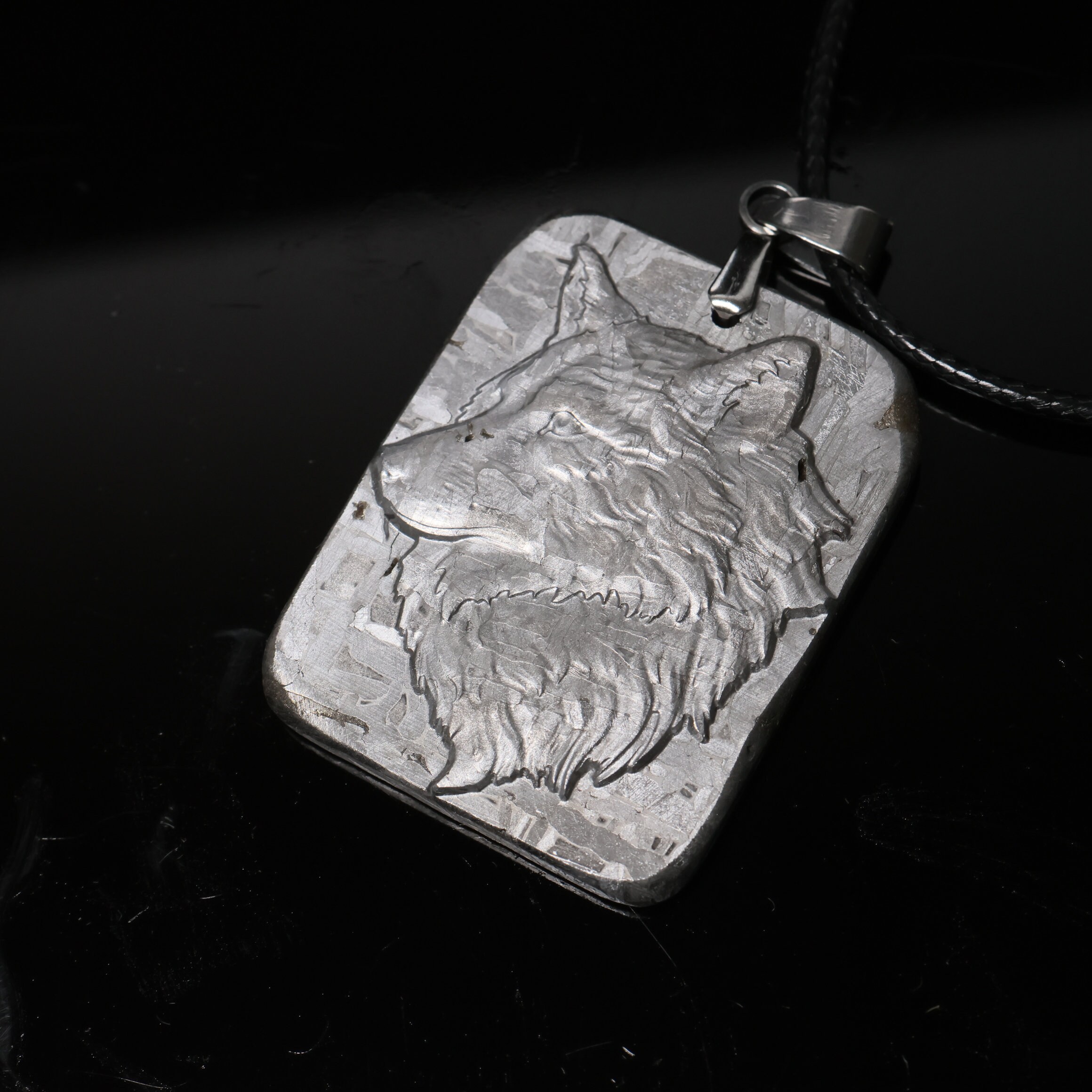 Meteorite Necklace, Meteorite Carving, Wolf Animal Pendant, Gift Z422 ...