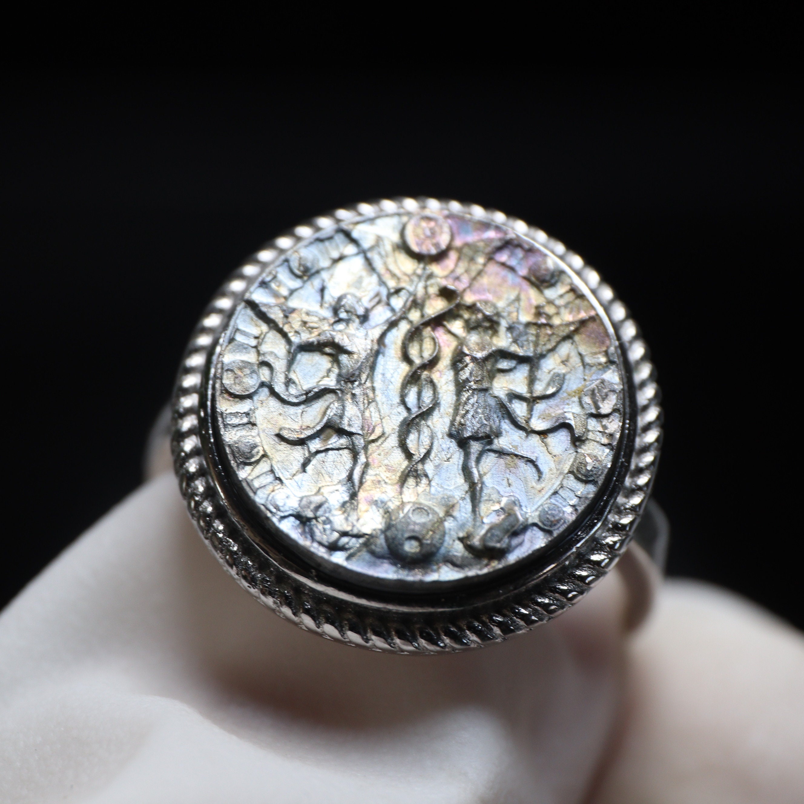 Natural Meteorite Carving Gemini Zodiac Unique Gemini Round IRON ...