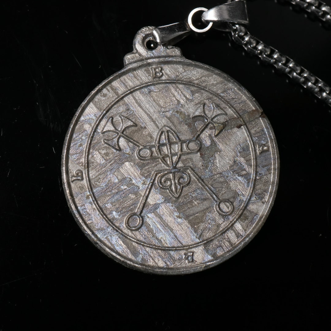 Sigil Of King Bael Sigil Of Demons Demon Seal Pendant Celestial Necklace Iron Meteorite Pendant