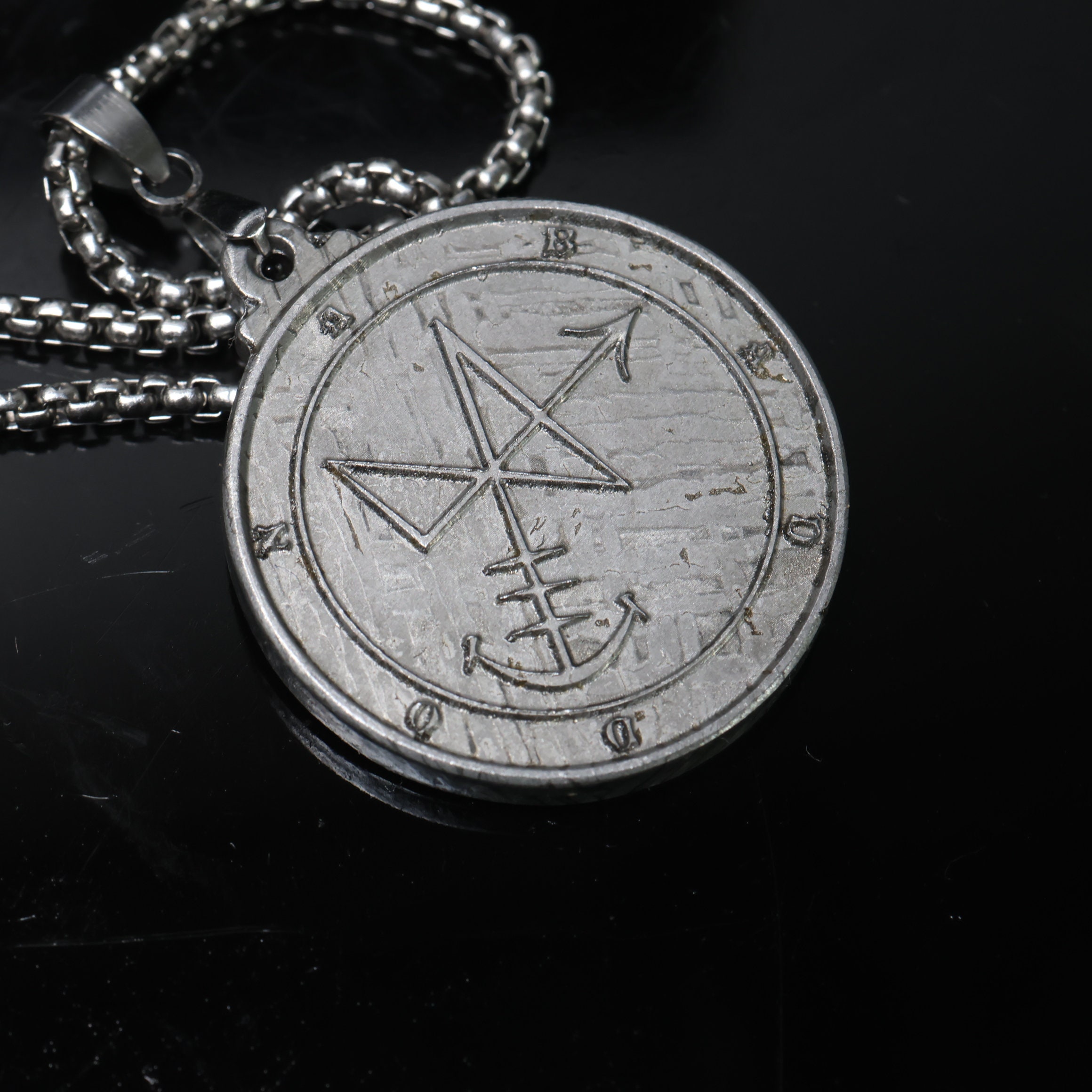 Sigil of Abaddon Sigil of Demons, Demon Seal Pendant Celestial Necklace IRON Meteorite Pendant ...