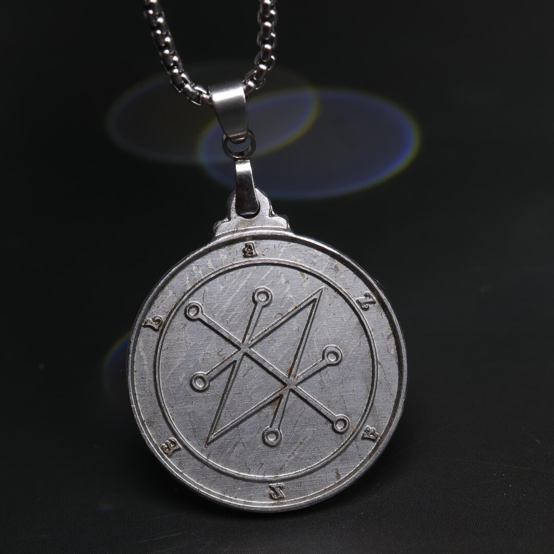 Azazel Sigil Meteorite Pendant, Muonionalusta Pendant, Demonic ...