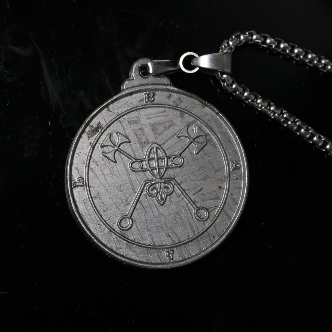 Sigil Of King Bael Sigil Of Demons Demon Seal Pendant Celestial Necklace Iron Meteorite Pendant