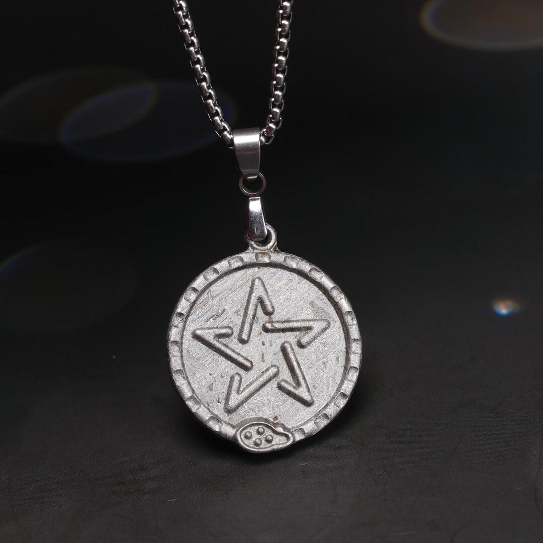 Pentagram Meteorite Pendant, Natural Muonionalusta Meteorite Carved ...