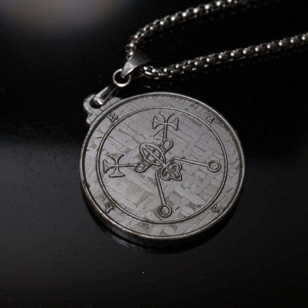 Sigil Of King Bael Sigil Of Demons Demon Seal Pendant Celestial Necklace Iron Meteorite Pendant