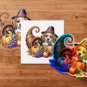 Thanksgiving Beagle PNG, Puppy Clipart, Pilgrim Hat, Cornucopia Png ...