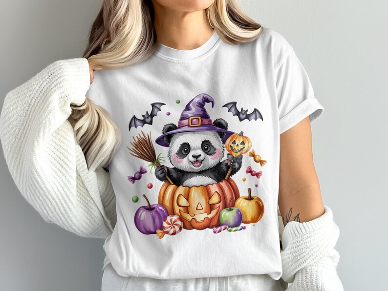 Halloween Panda Clipart, Cute Animal Clipart, Panda in Pumpkin ...