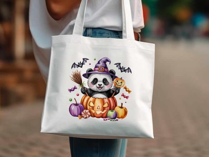 Halloween Panda Clipart, Cute Animal Clipart, Panda in Pumpkin ...
