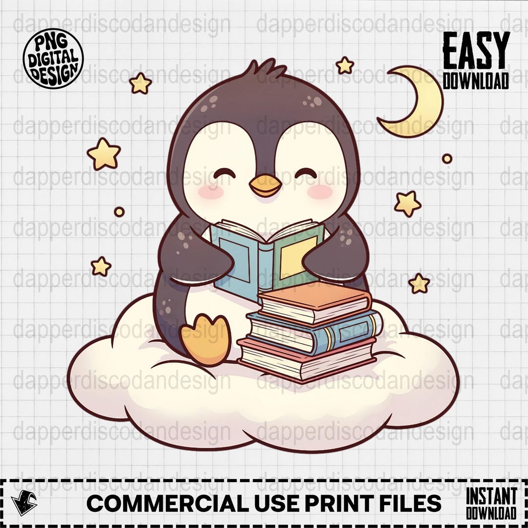 Reading Penguin Clipart Teacher Classroom PNG Kawaii Penguin With Books ...