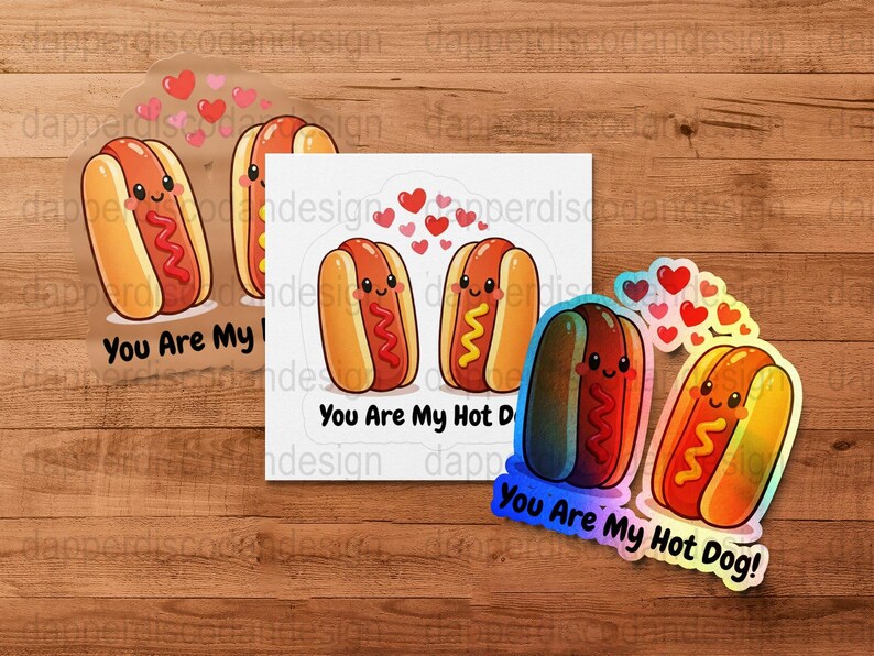 Cute Hot Dog Valentine Clip Art You Are My Hot Dog Kawaii Food Pun ...