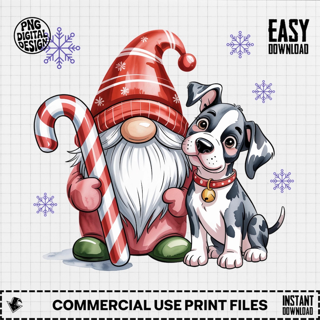 Christmas Gnome PNG, Dog Clipart, Snowflake Png, Candy Cane Png ...