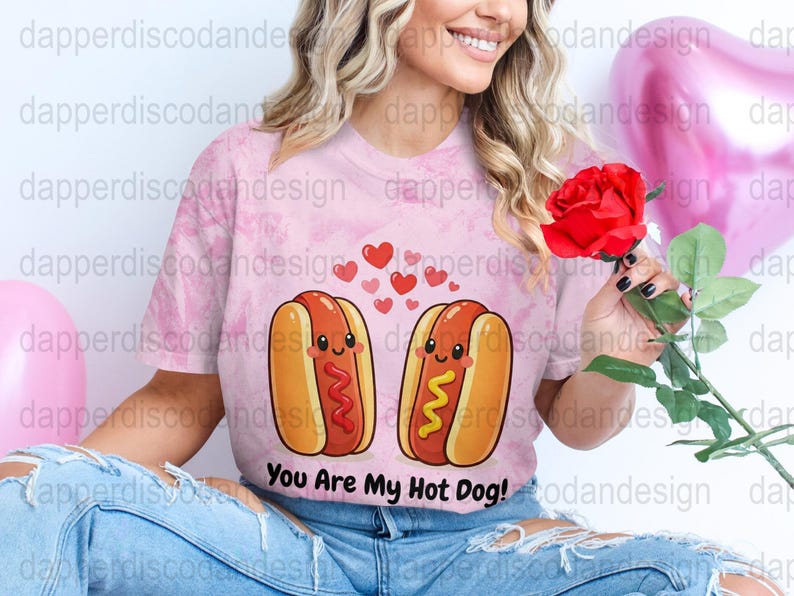 Cute Hot Dog Valentine Clip Art You Are My Hot Dog Kawaii Food Pun ...