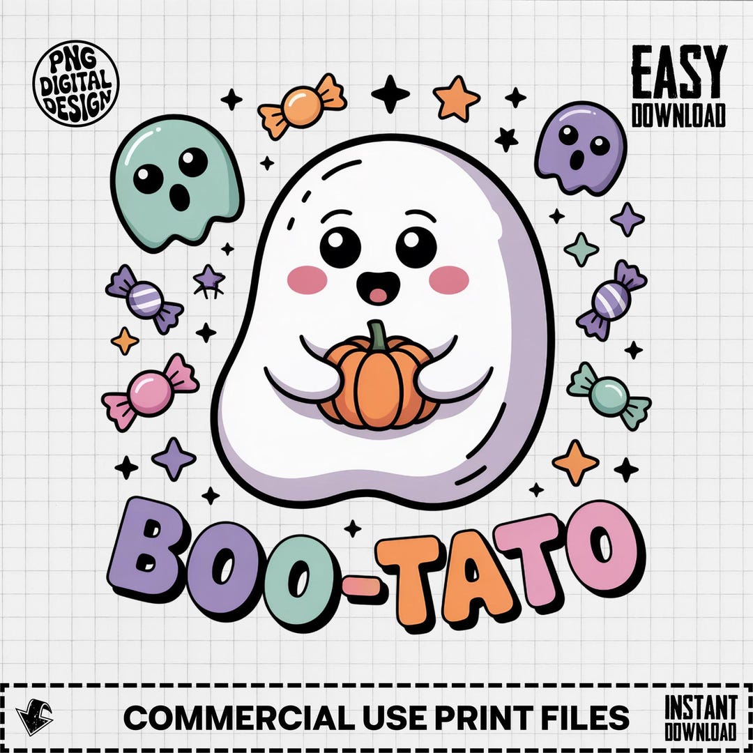 Boo Tato PNG, Kawaii fantôme Png, Clipart fantôme d'Halloween, Candy ...