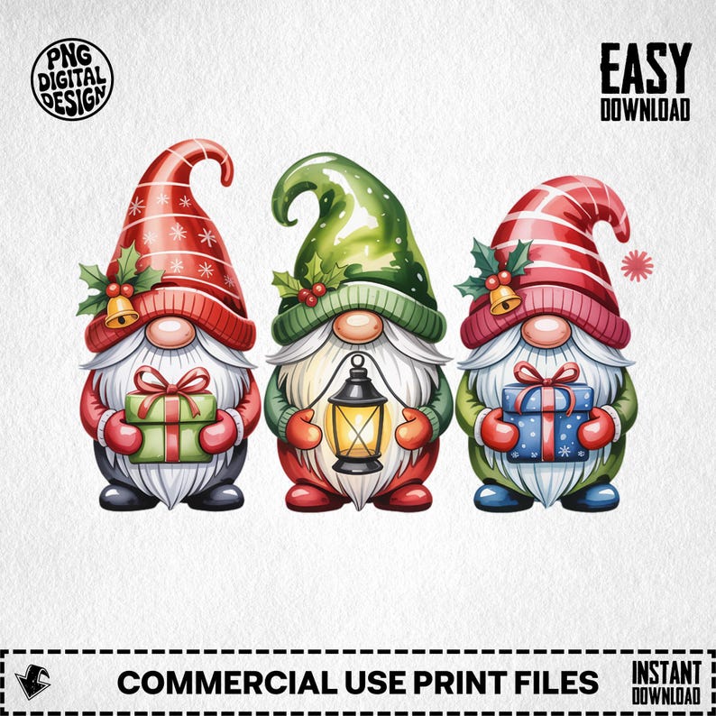 Traditional Christmas Clip Art Bundle, Watercolor Holiday PNG (digital ...