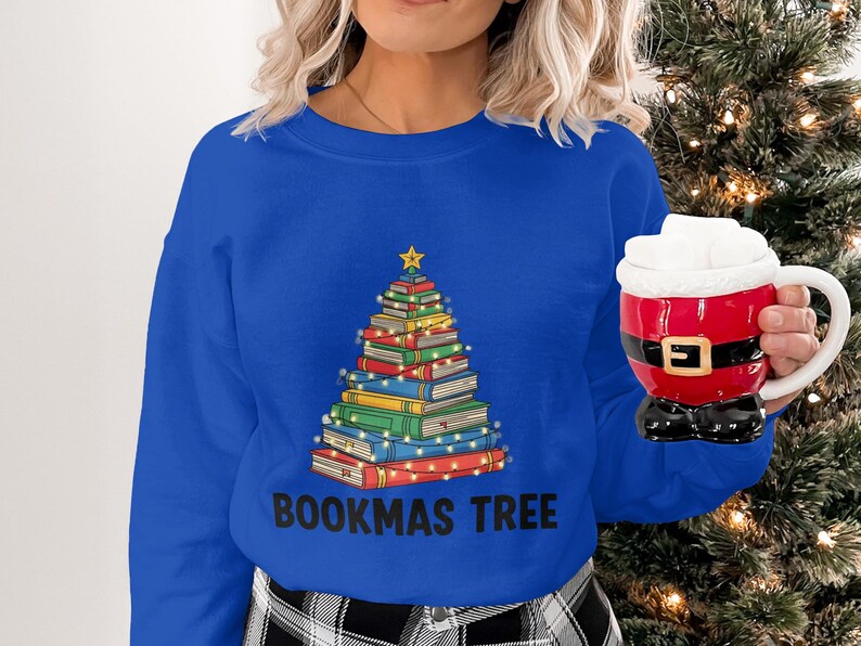 Bookmas Tree PNG, Book Christmas Tree, Reading Holiday Png, Christmas ...