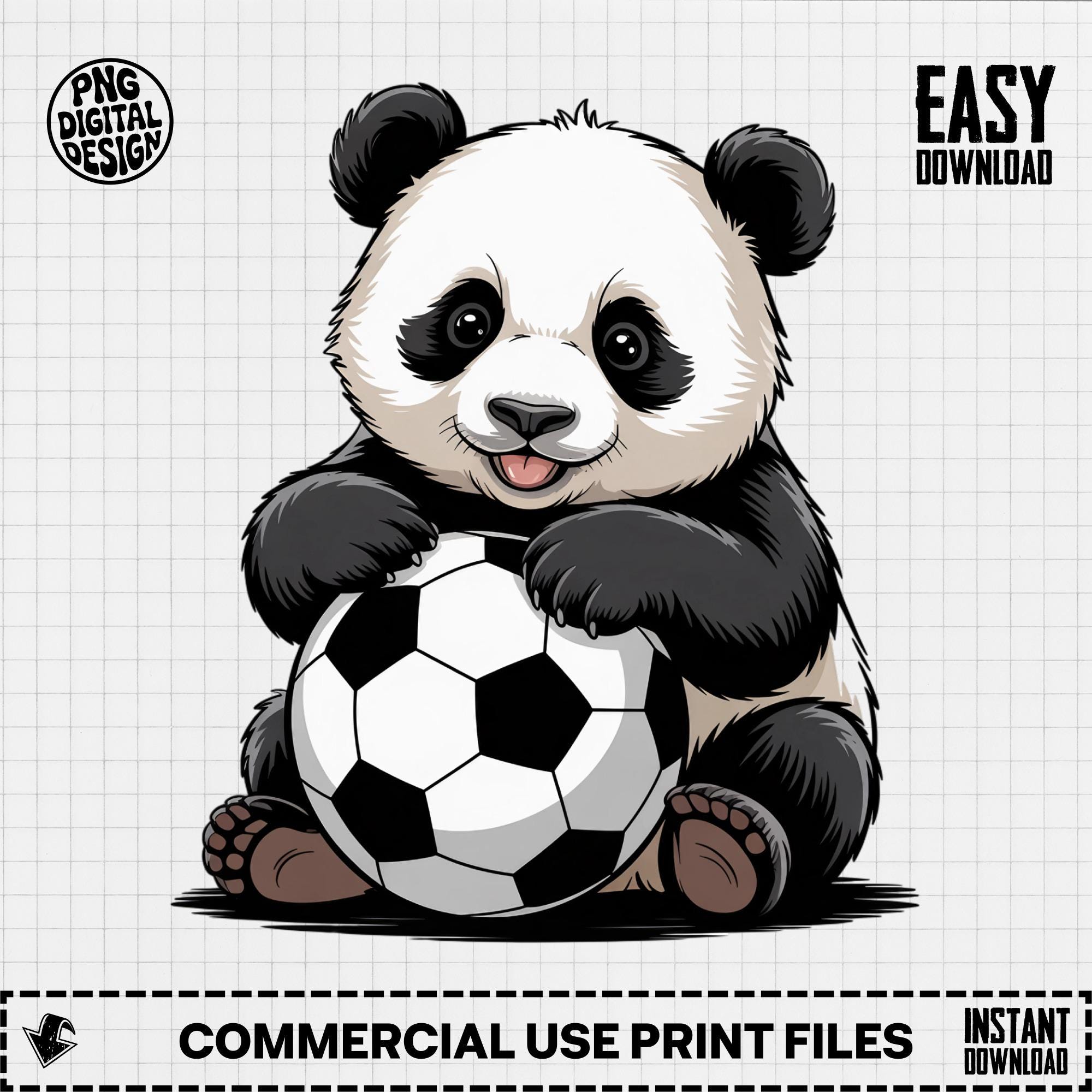 Panda Soccer PNG, Cute Panda Clipart, Sports Panda Bear, Football Png ...