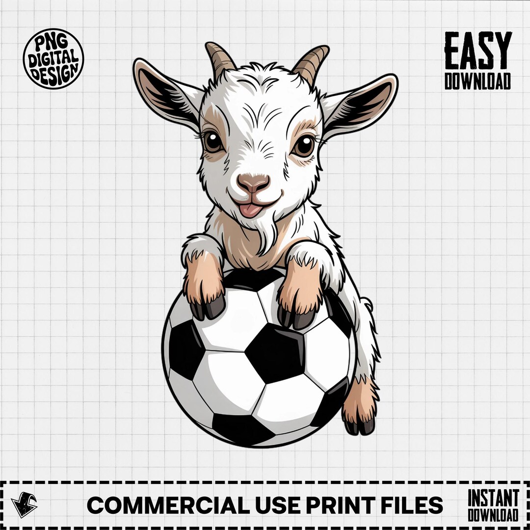 Goat Soccer PNG, Cute Animal Clipart, Goat With Ball, Sports Png, Funny ...