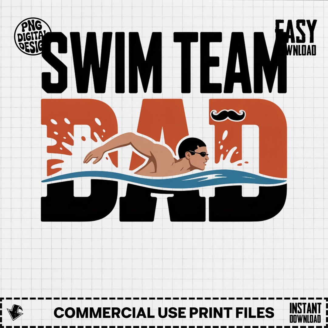 Swim Team Dad Png, Swimming Dad Clipart, Swimmer Png, Funny Dad Png ...